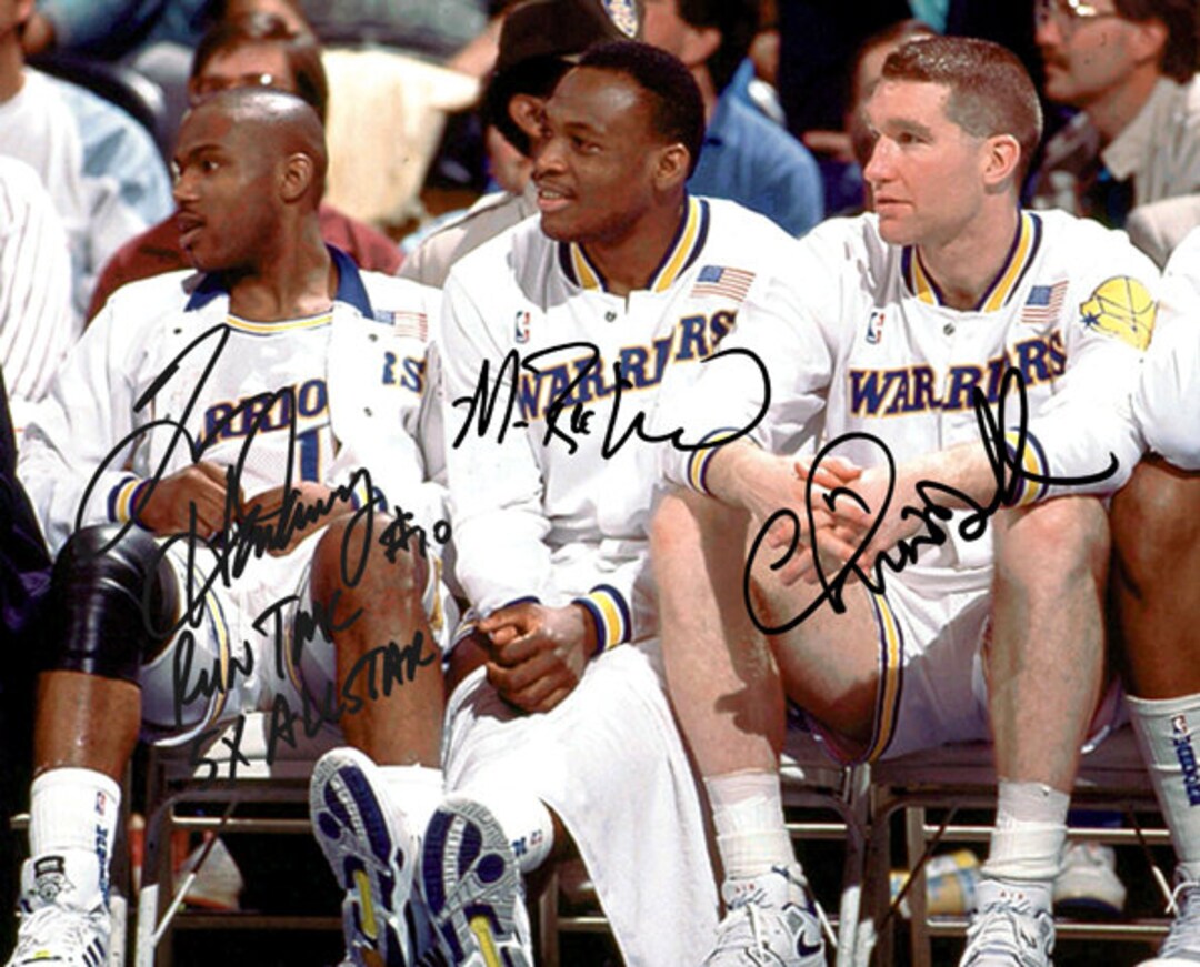 Tim Hardaway Mitch Richmond Chris Mullin Golden State Warriors Signed ...