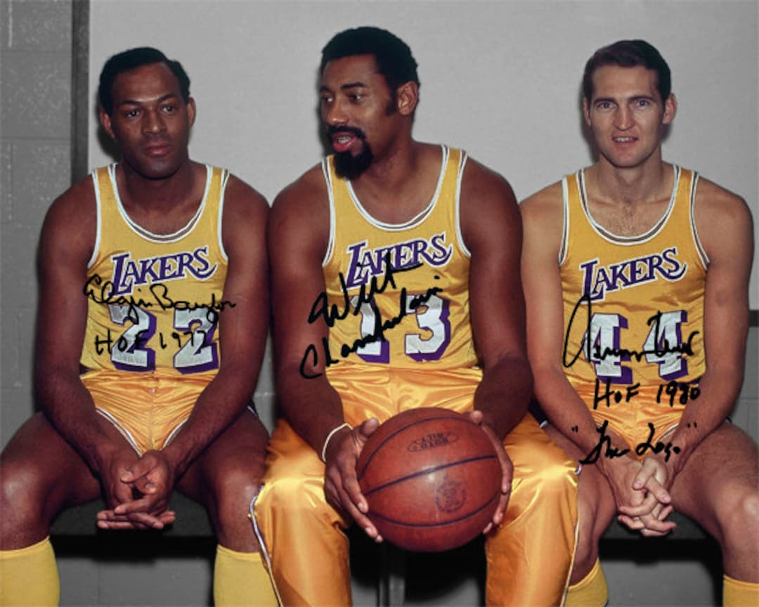 Jerry West Wilt Chamberlain Elgin Baylor LA Lakers Legends Signed Photo ...