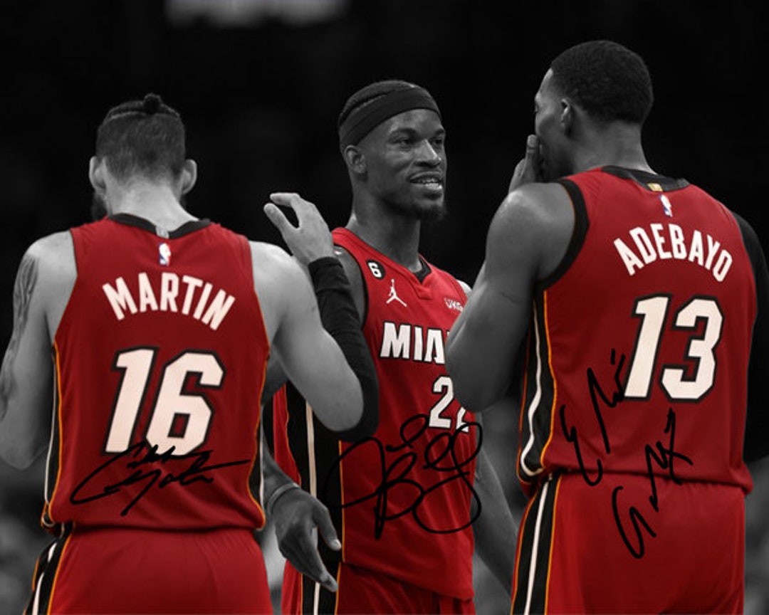 Jimmy Butler Bam Adebayo Caleb Martin Miami Heat Signed Photo Autograph ...