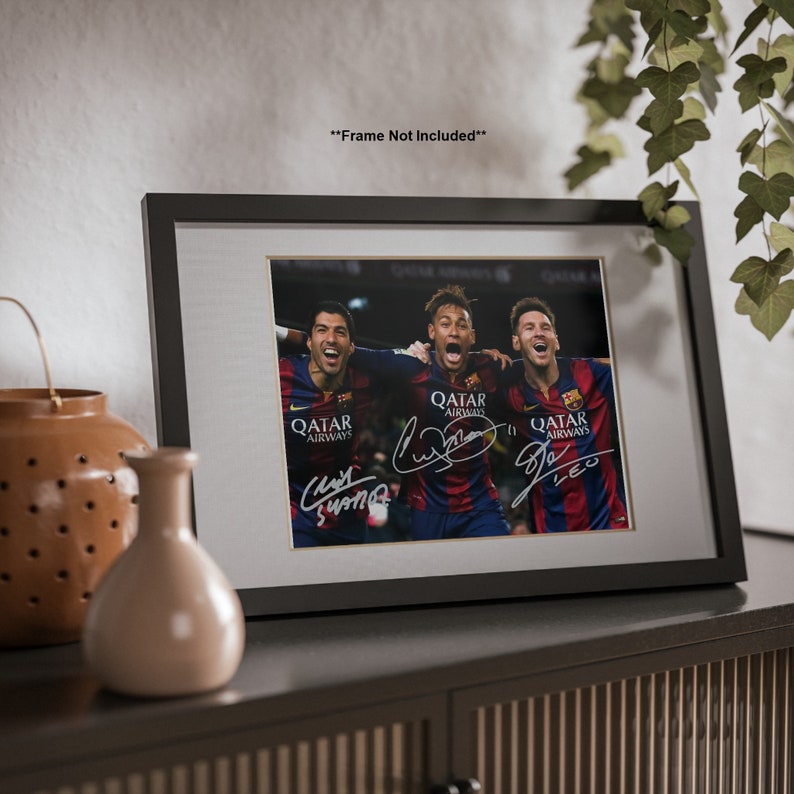 Lionel Messi Neymar Jr Luis Suarez Signed Photo Autograph - Etsy