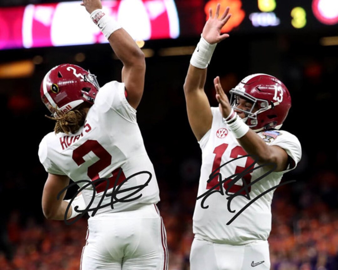 Jalen Hurts Tua Tagovailoa Alabama Crimson Tide Signed Photo Autograph ...