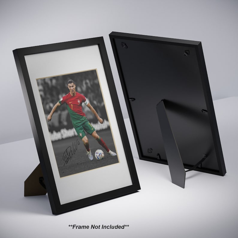 Cristiano Ronaldo Portugal Fußball Ziege signierte Foto Autogramm Druck ...