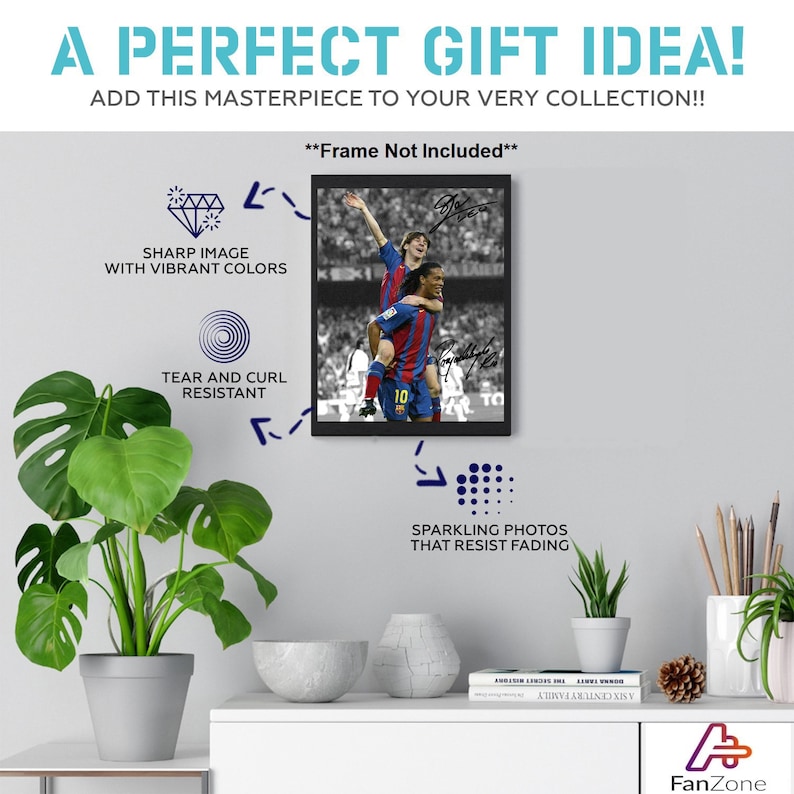 Ronaldinho Lionel Messi Soccer Legends Signed Photo Autograph - Etsy