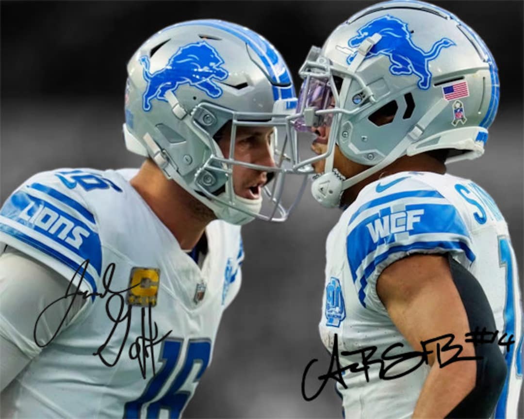 Jared Goff Amon-ra St Brown Detroit Lions Signed Photo Autograph Print ...