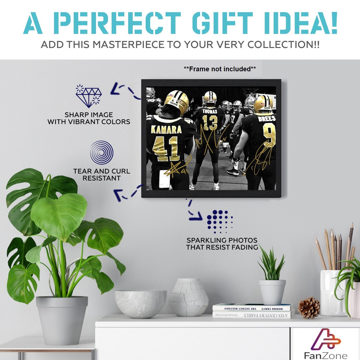 Drew Brees Alvin Kamara Michael Thomas New Orleans Saints Signed Photo ...