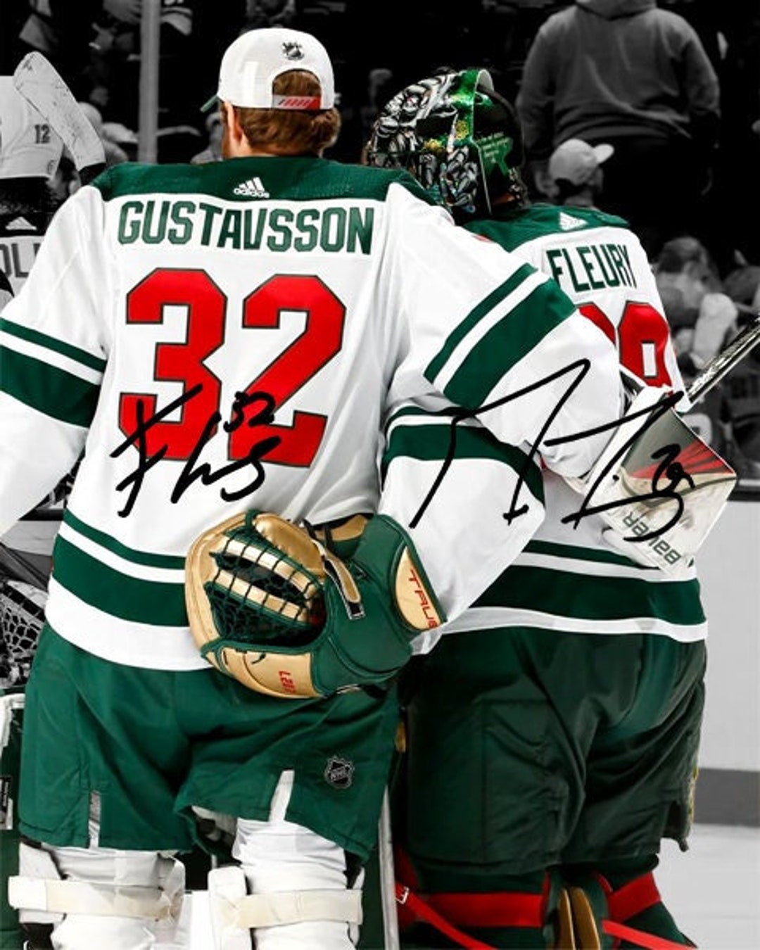 Marc Andre Fleury Filip Gustavsson Minnesota Wild Signed Photo Autograph Print Poster Wall Art ...