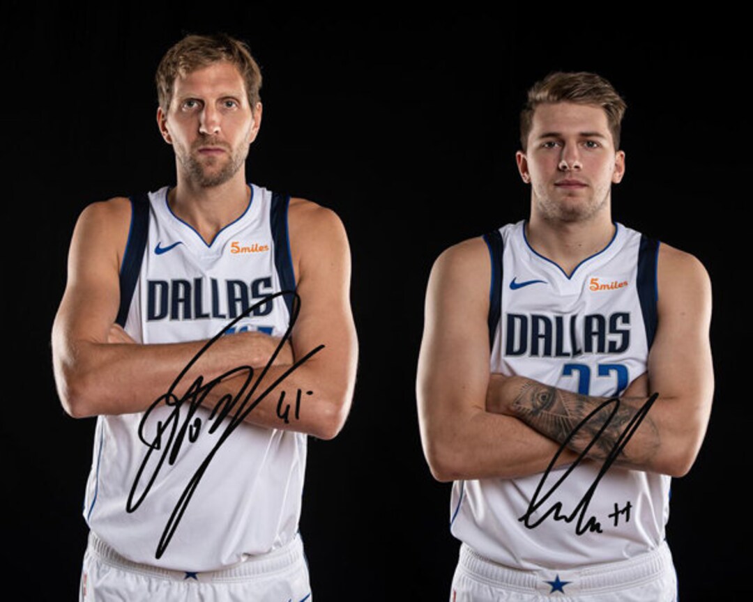 Dirk Nowitzki Luka Doncic Dallas Mavericks Signed Photo Autograph Print ...