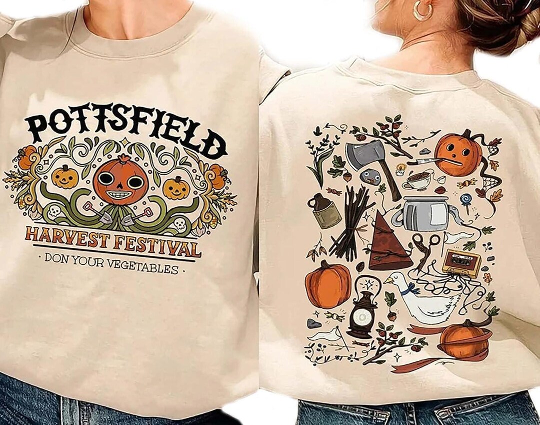 Pottsfield Harvest Festival Sweatshirt and Hoodie, Vintage Cartoon ...