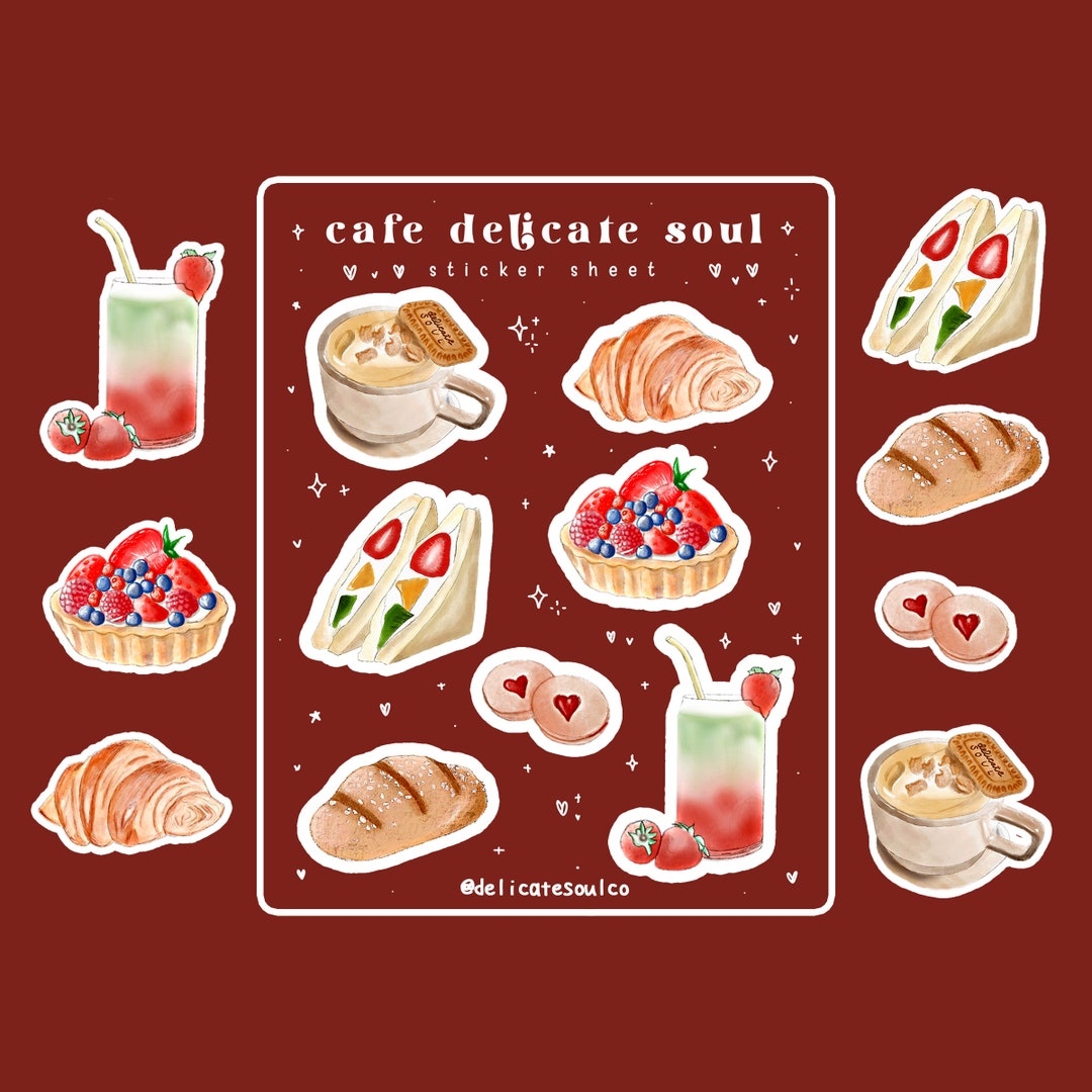 Cafe and Bakery Dessert Sticker Sheet Planner & Bullet Journal Stickers ...