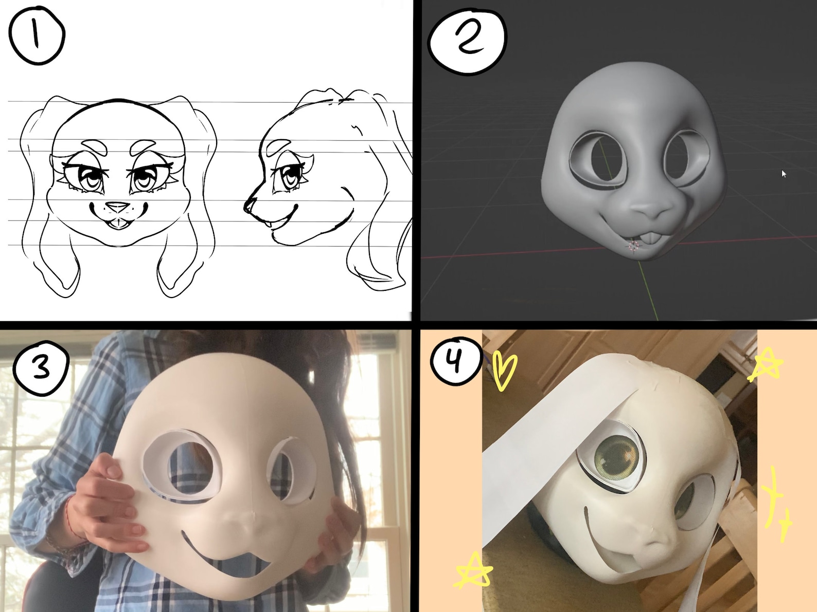 CUSTOM 3d-printed Fursuit Head Base - Etsy