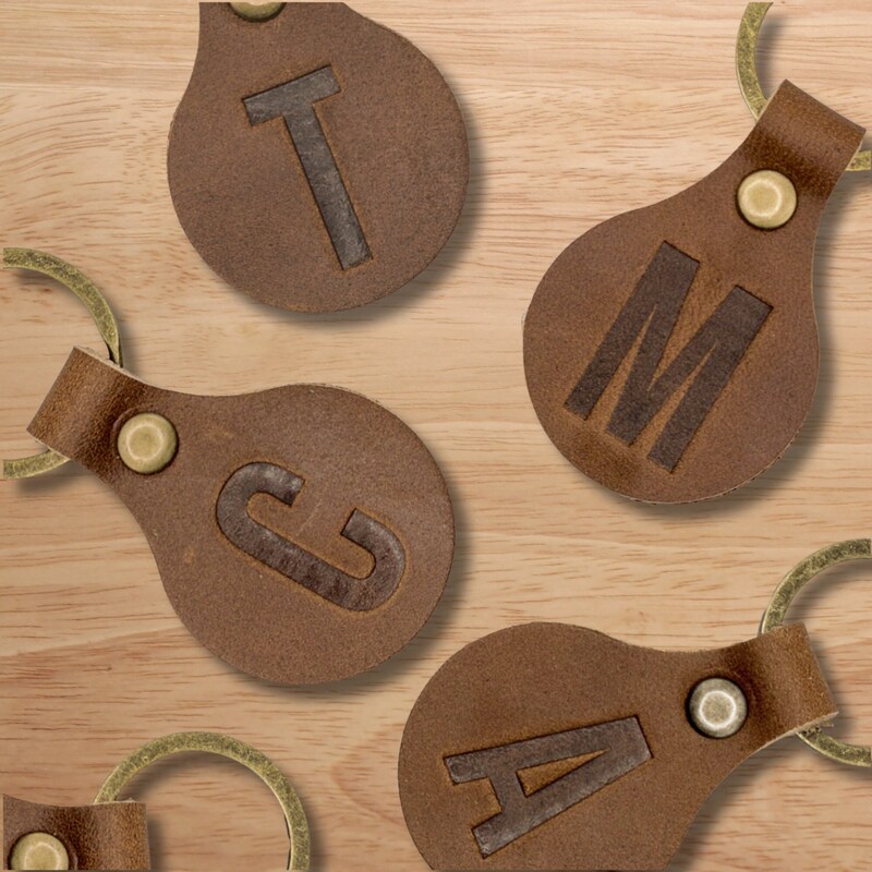 Leather Keychain - Etsy