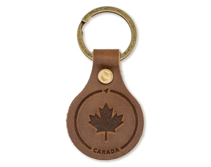 Canadian Flag Inspired Maple Leaf Leather Keychain - Etsy Canada