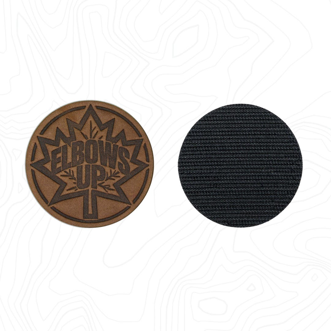 Elbows up Canada Hook & Loop Leather Patch - Etsy