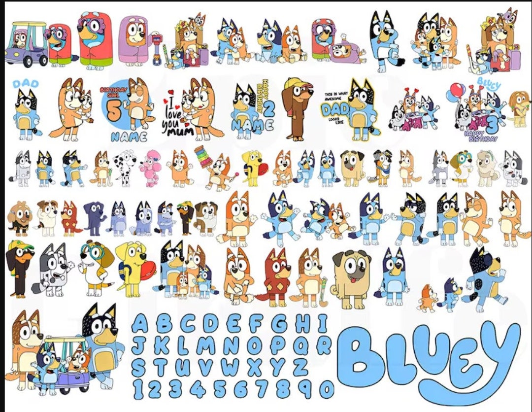 Bluey Png-svg Bundle Design Font Bluey Birthday Png Bluey - Etsy Canada