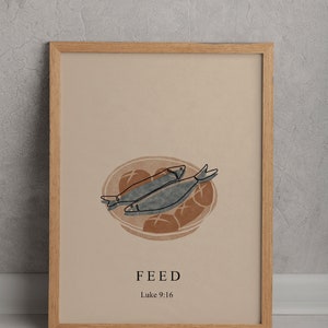 Five Loaves and Two Fish Digital Print Minimalist Christian - Etsy