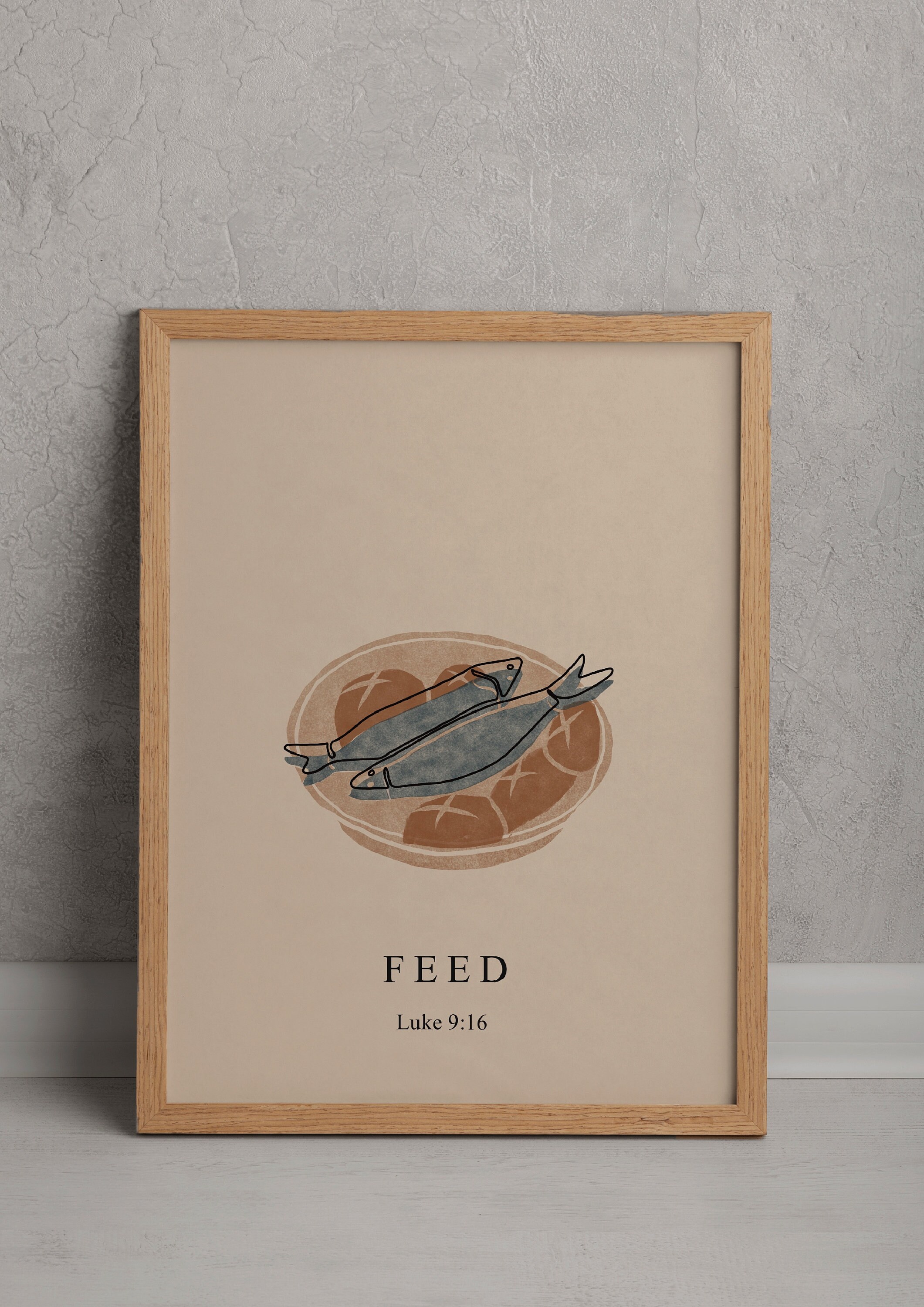 Five Loaves and Two Fish Digital Print Minimalist Christian - Etsy