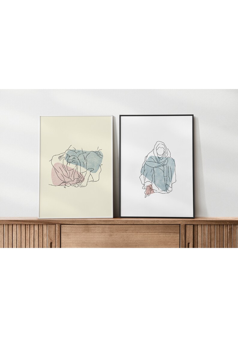 Washing Jesus's Feet, Digital Print, Minimalist, Home Decor Gift ...