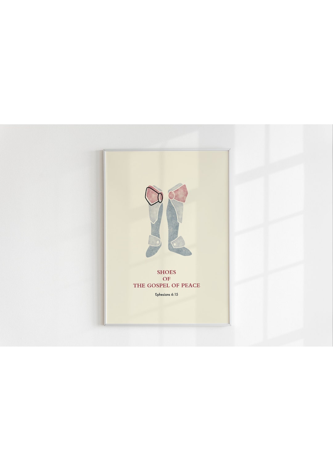 Digital Print, Shoes of Peace, Armor of God, Ephesians, Minimalist ...