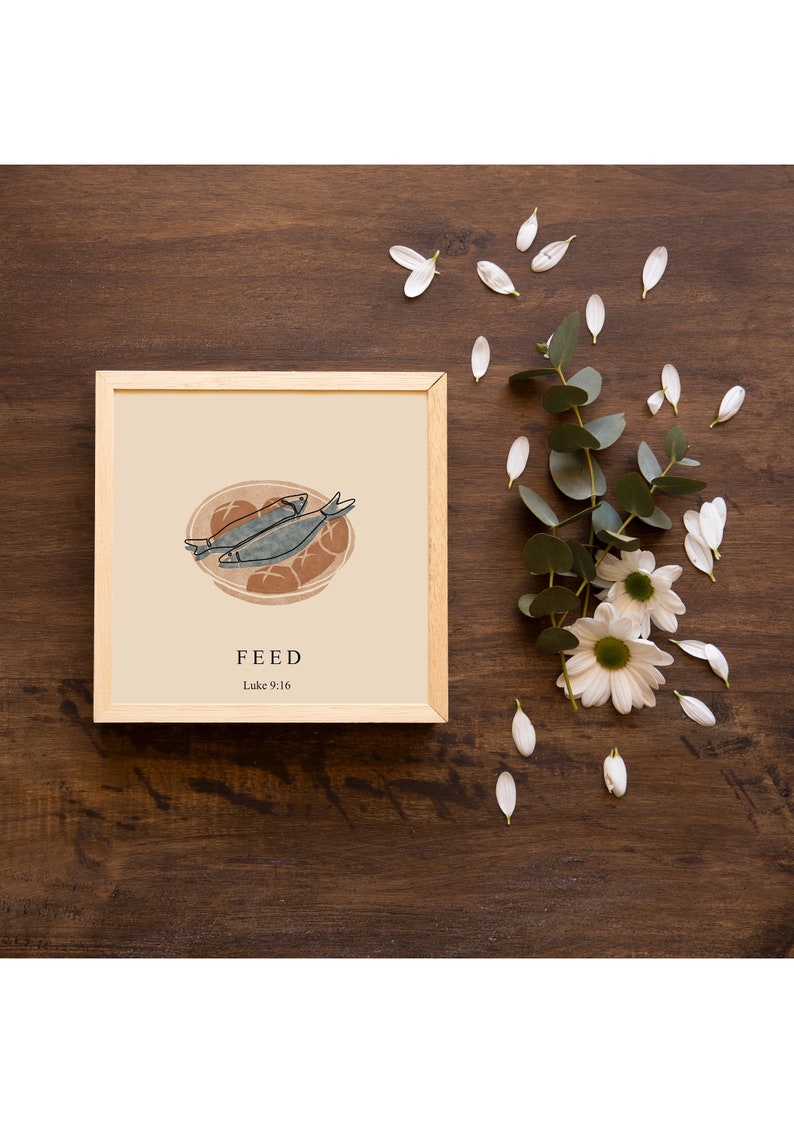 Five Loaves and Two Fish Digital Print Minimalist Christian - Etsy