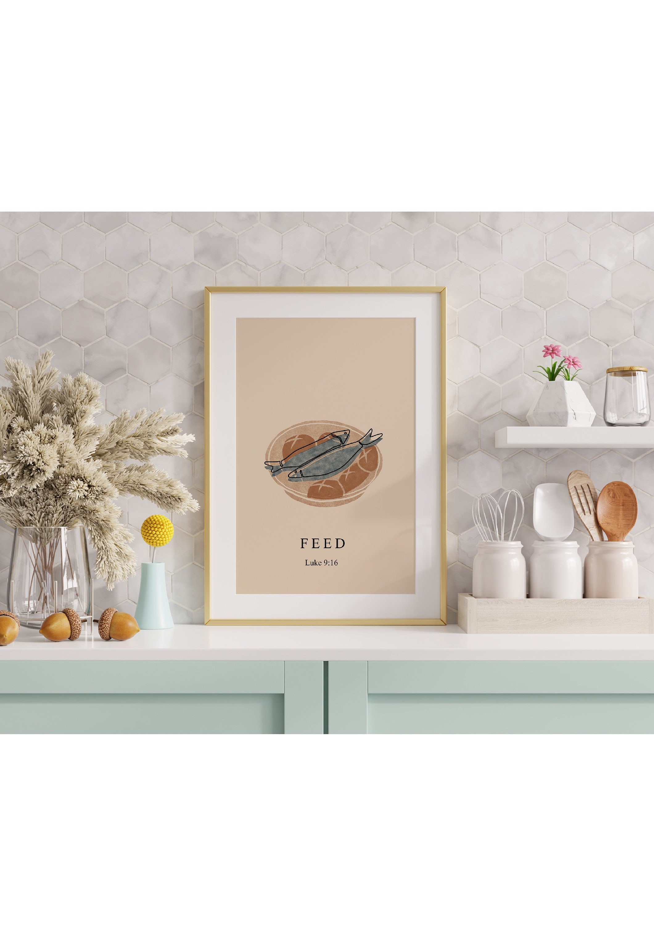 Five Loaves and Two Fish Digital Print Minimalist Christian - Etsy