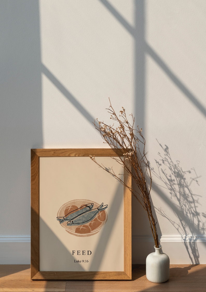 Five Loaves and Two Fish Digital Print Minimalist Christian - Etsy