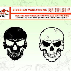 Skull Svg, Skull Head Svg, Skeleton Svg Skull Clipart, Skull ...