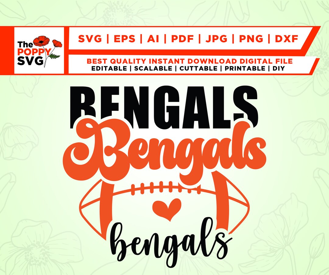 Bengals Svg, Bengals Mascot Svg, Bengals Football School Team, Stacked ...