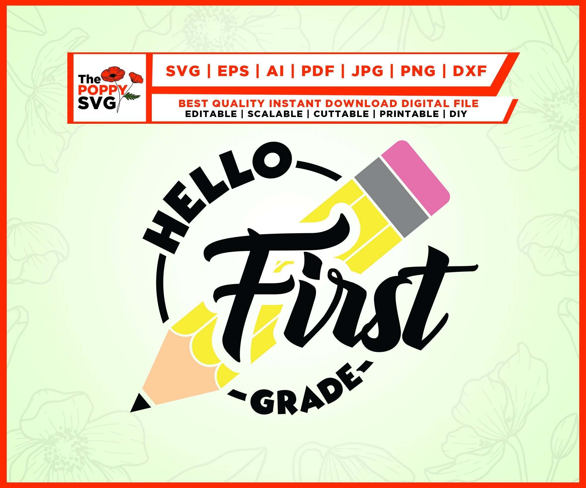 Hello First Grade Svg, 1st Grade Svg, Back to School Svg, Kids Svg ...