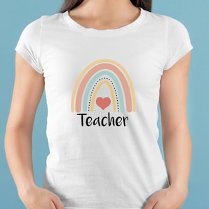 Teacher Svg, Rainbow Svg, Teacher Shirt Svg, School Svg, Teacher ...