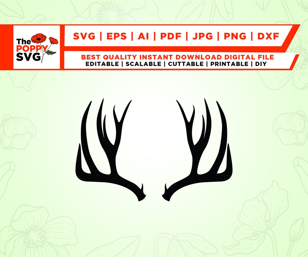 Deer Antlers SVG, Cut File, Sublimation, Mule Deer, Cricut, Png, Svg ...