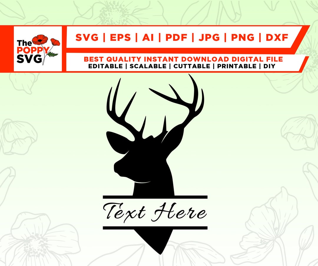 Deer Split Monogram, Buck, Hunting, Instant Digital Download, SVG, Png ...