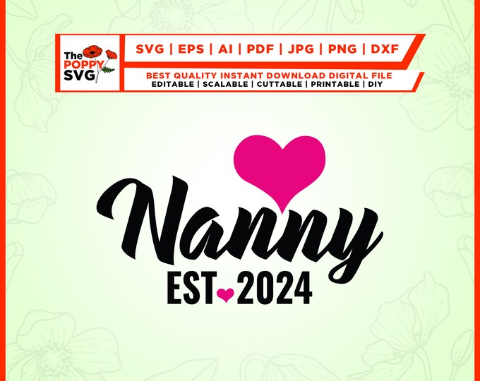 Nanny Svg Custom SVG File Nanny and Children's Names Svg Cut File Decal ...