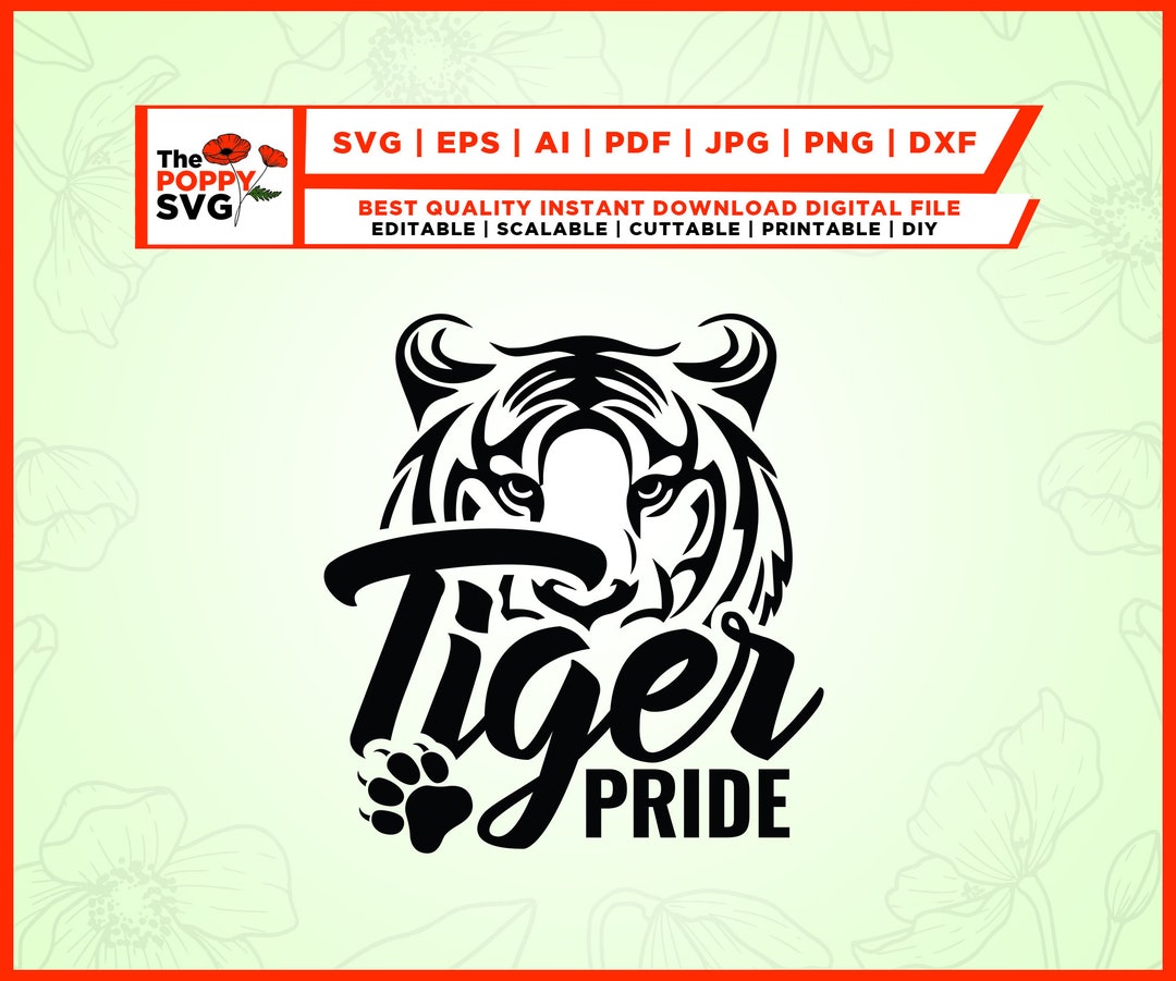 Tiger Pride Svg, Pride Svg, Tiger Svg, Tiger Mascot Design, Tigers Svg ...