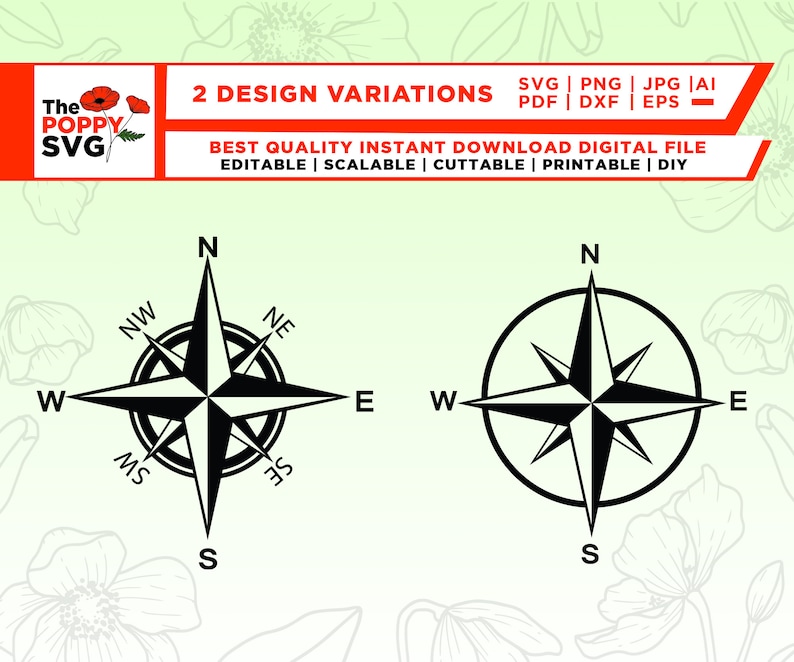Compass Rose SVG Compass SVG Nautical Compass SVG Png Eps - Etsy