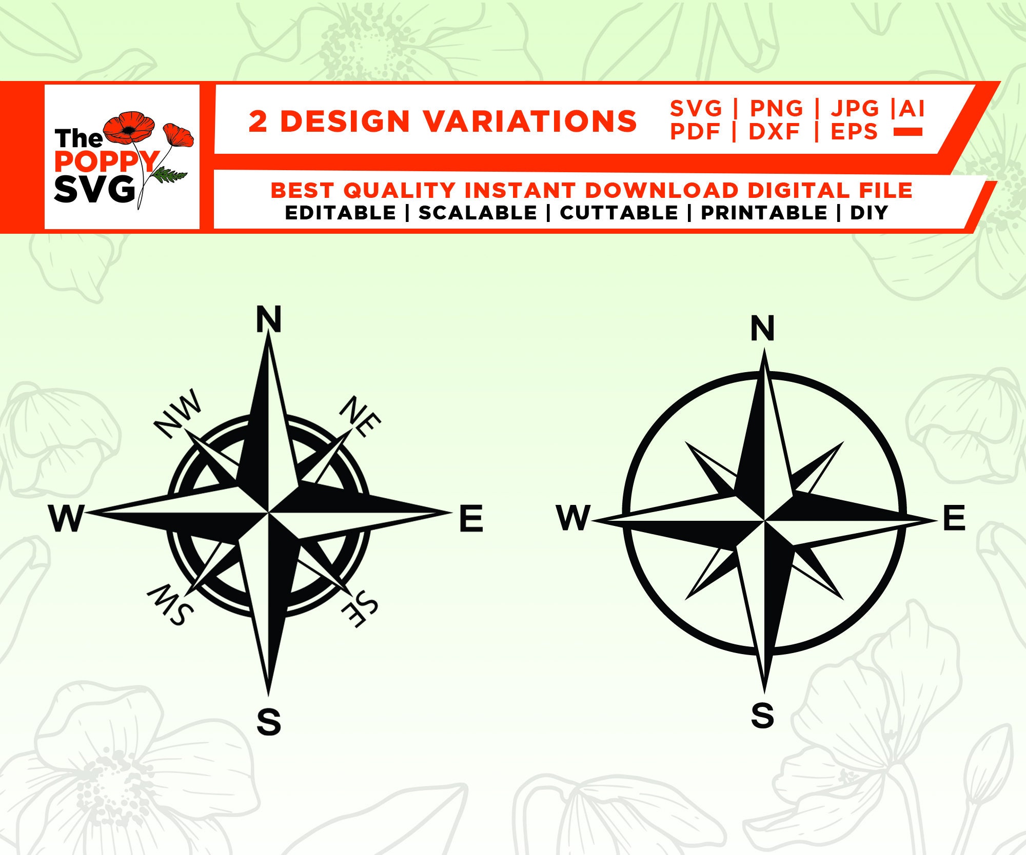 Compass Rose SVG Compass SVG Nautical Compass SVG Png Eps - Etsy