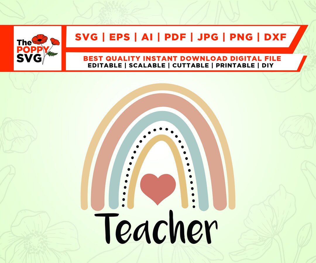 Teacher Svg, Rainbow Svg, Teacher Shirt Svg, School Svg, Teacher ...