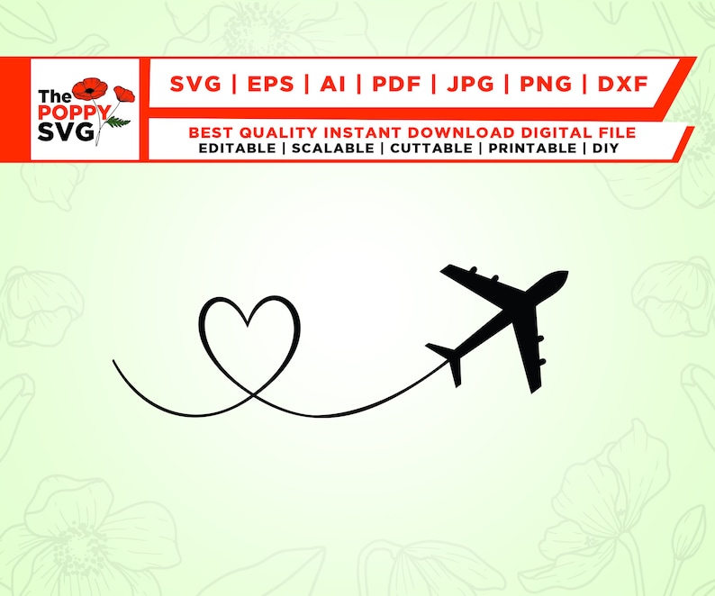 Avión svg, Corazón svg, Viaje svg, Avión Corazón svg, Vacaciones svg ...