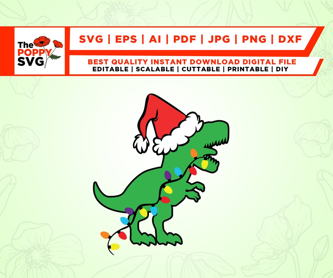 Tree Rex SVG, Tyrannosaurus Svg, T-rex Png, Dinosaur Christmas Svg ...