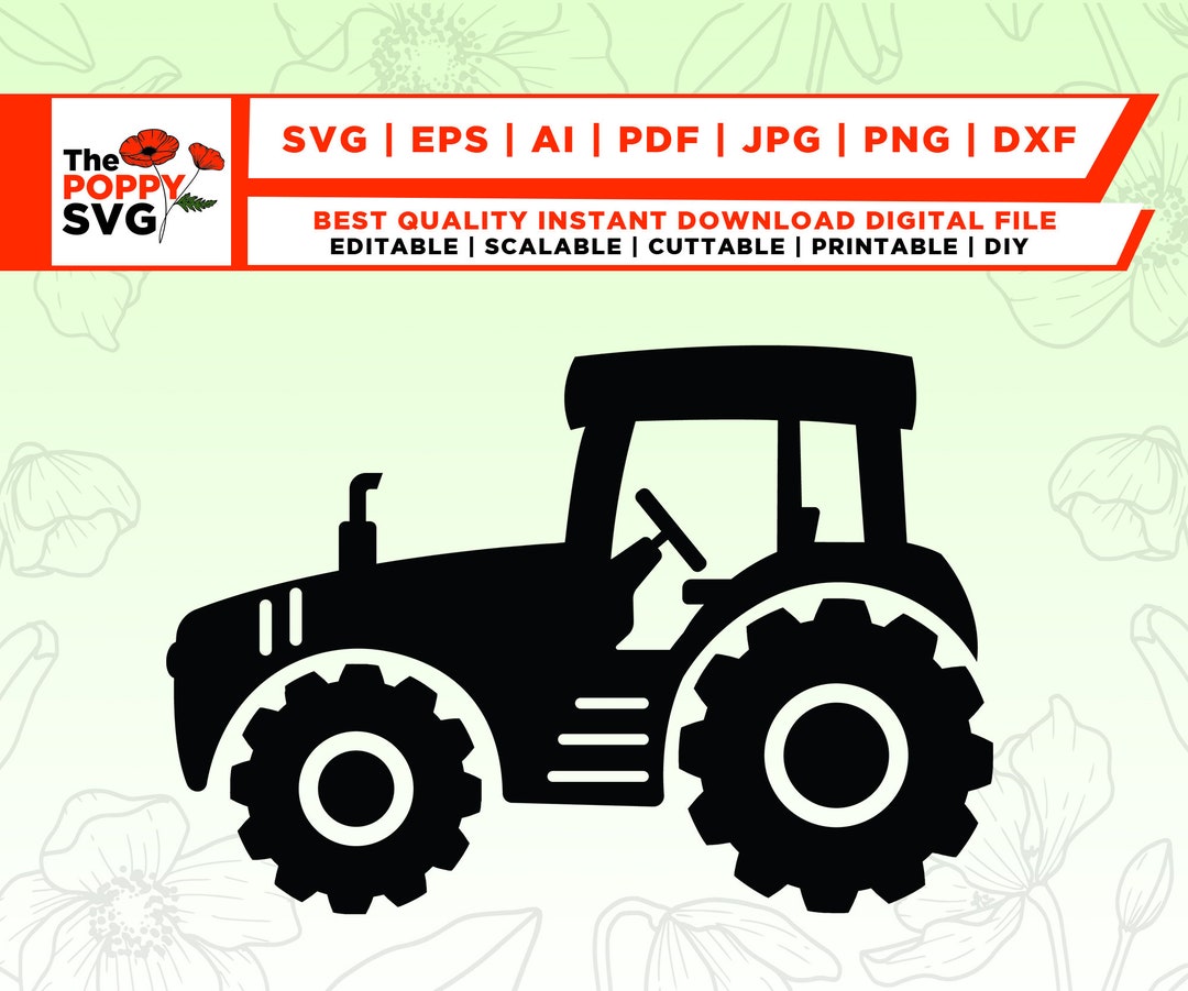 Farm Tractor SVG Cut File, Commercial Use, Farm Life SVG ...