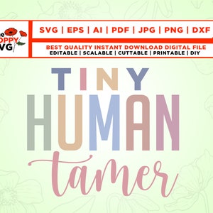 Tiny Human Tamer Svg, Teacher Svg, Funny Teacher Svg, Shirt, Teacher ...