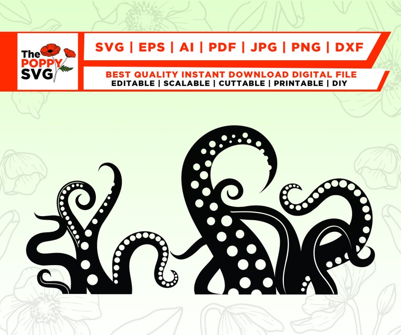Tentacles SVG, Sea Monster SVG, Cut File Design for Cricut, Silhouette ...