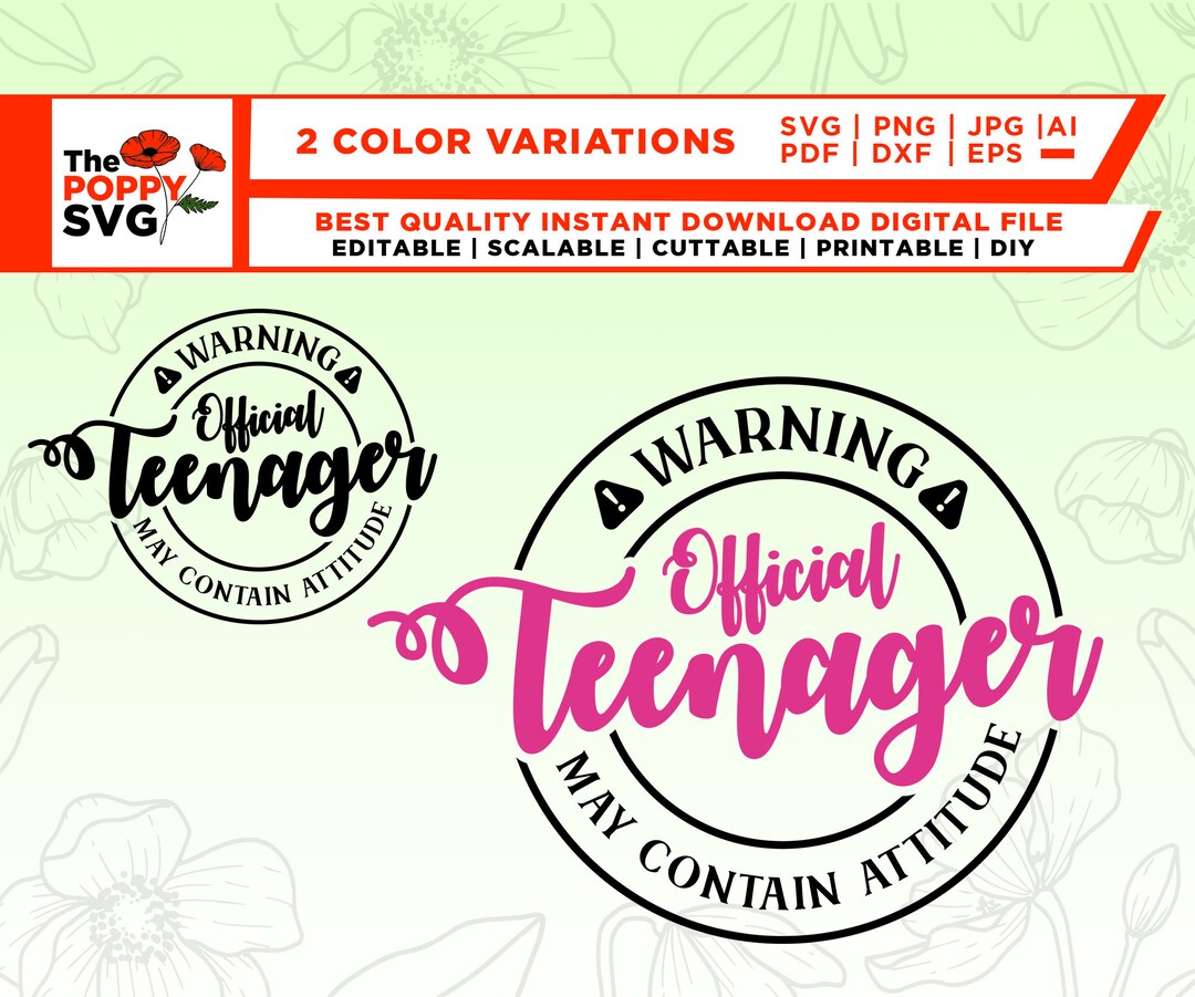 Warning Official Teenager Svg, Official Teenager Svg, Teenager Svg ...