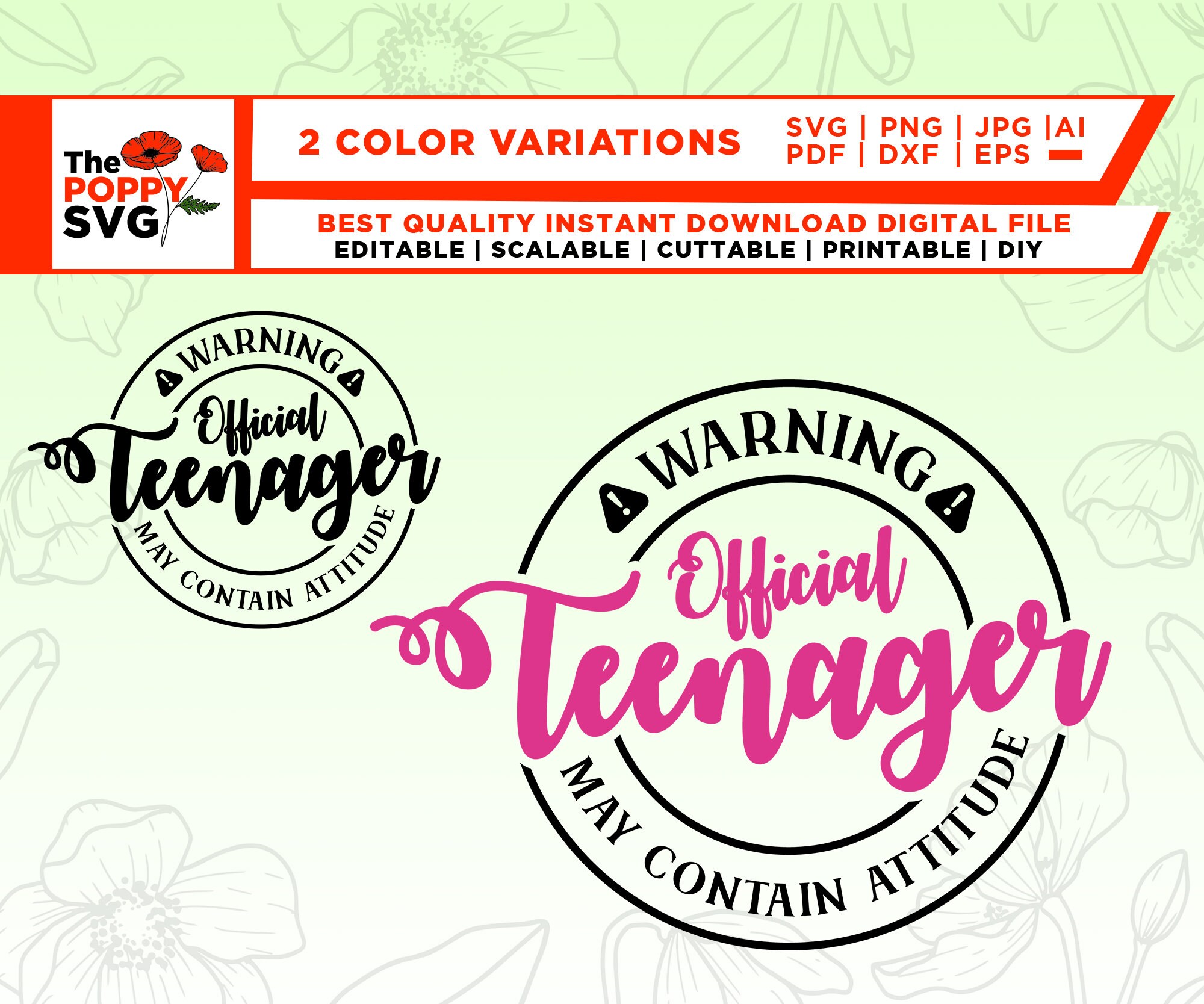 Warning Official Teenager Svg, Official Teenager Svg, Teenager Svg ...