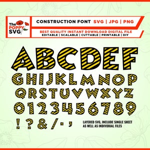 Construction Font Svg, Construction Alphabet, Under Construction Png ...