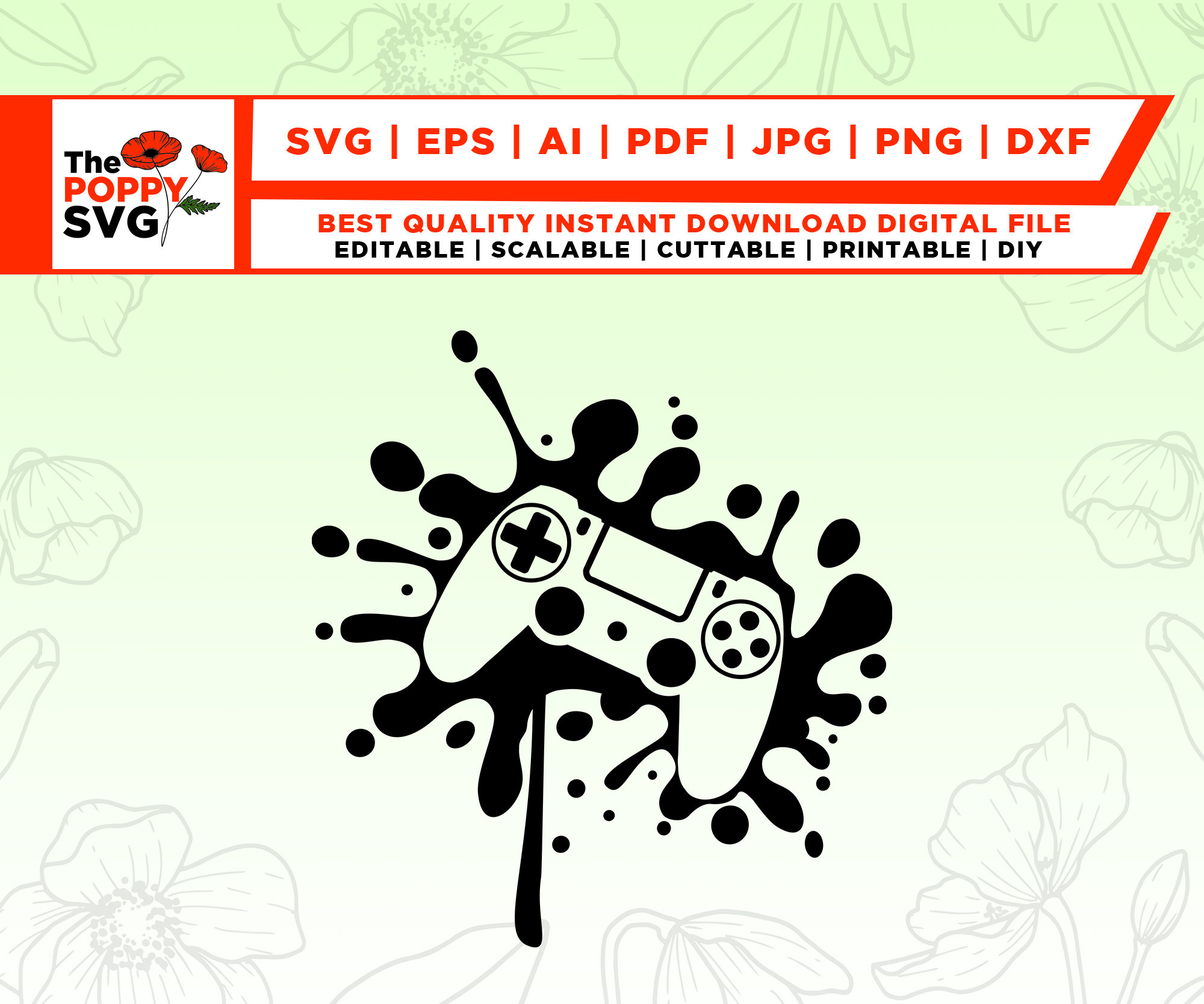 Gaming Controller Svg, Controller Svg,spatter Svg,video Game Controller ...