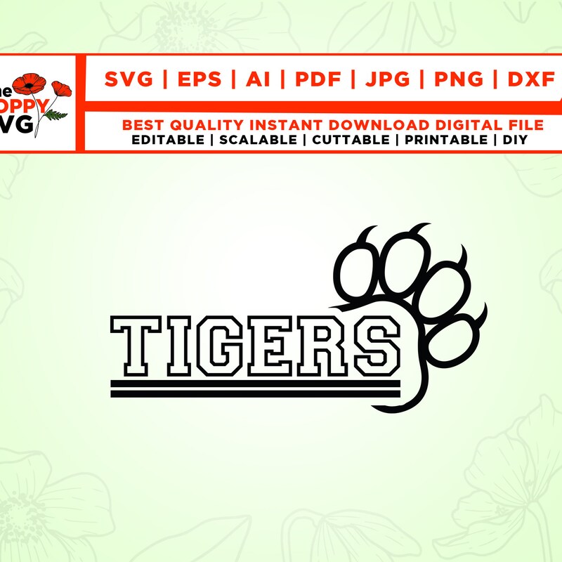 Tiger Paw Svg - Etsy