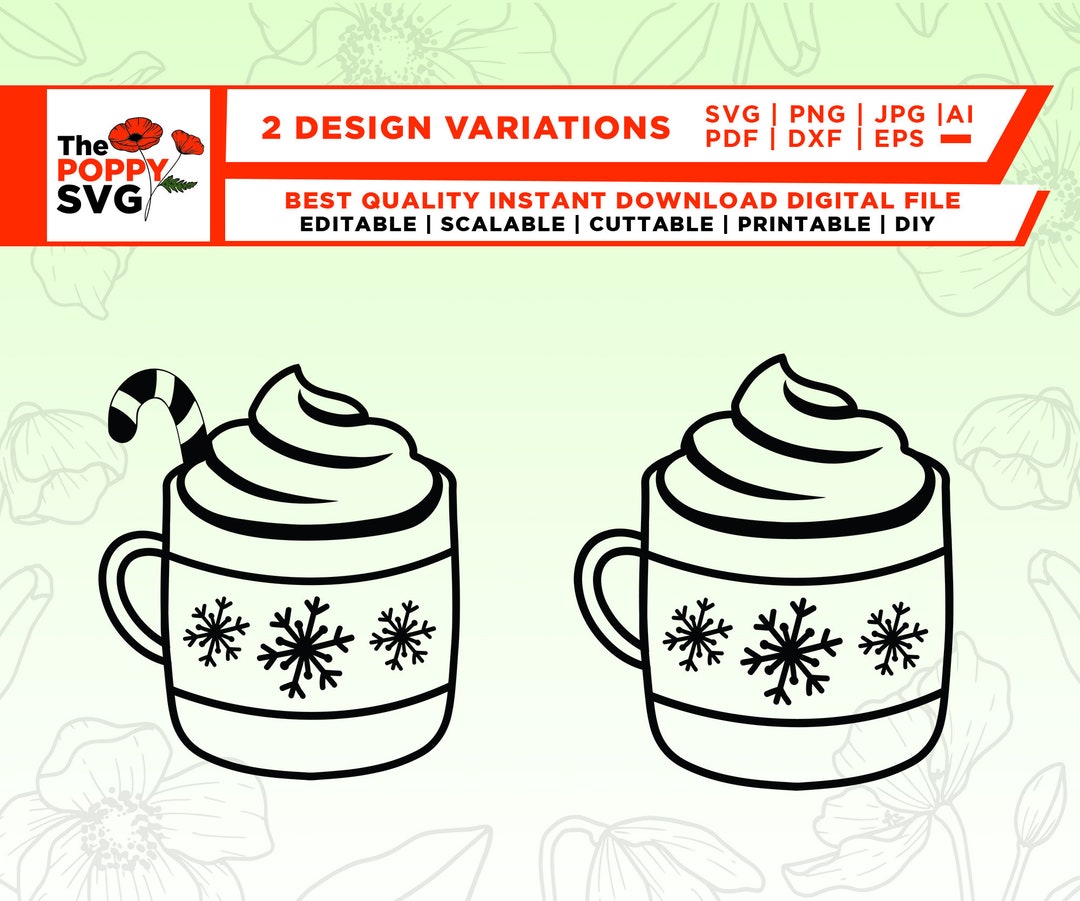 Hot Cocoa SVG, Hot Cocoa Outline Svg, Hot Chocolate Svg, Hot Chocolate ...