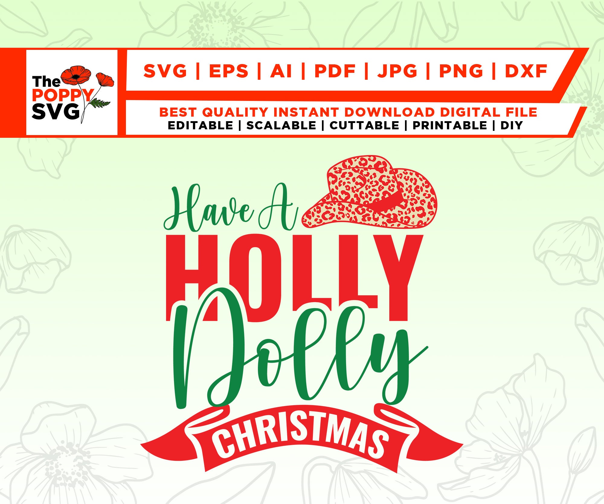 Have a Holly Dolly Christmas Svg Png, Disco Cowgirl Svg, Leopard Cowboy ...