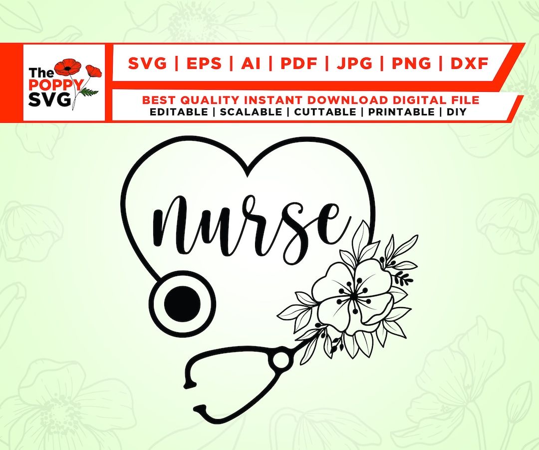 Nurse Stethoscope Svg, Stethoscope Blossoms Svg, Stethoscope Svg, Shirt ...