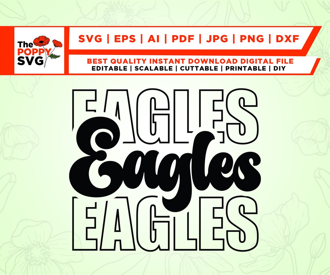 Eagles Tee Svg, Eagles Svg, Eagles Shirt Svg, School Spirit, Cute ...
